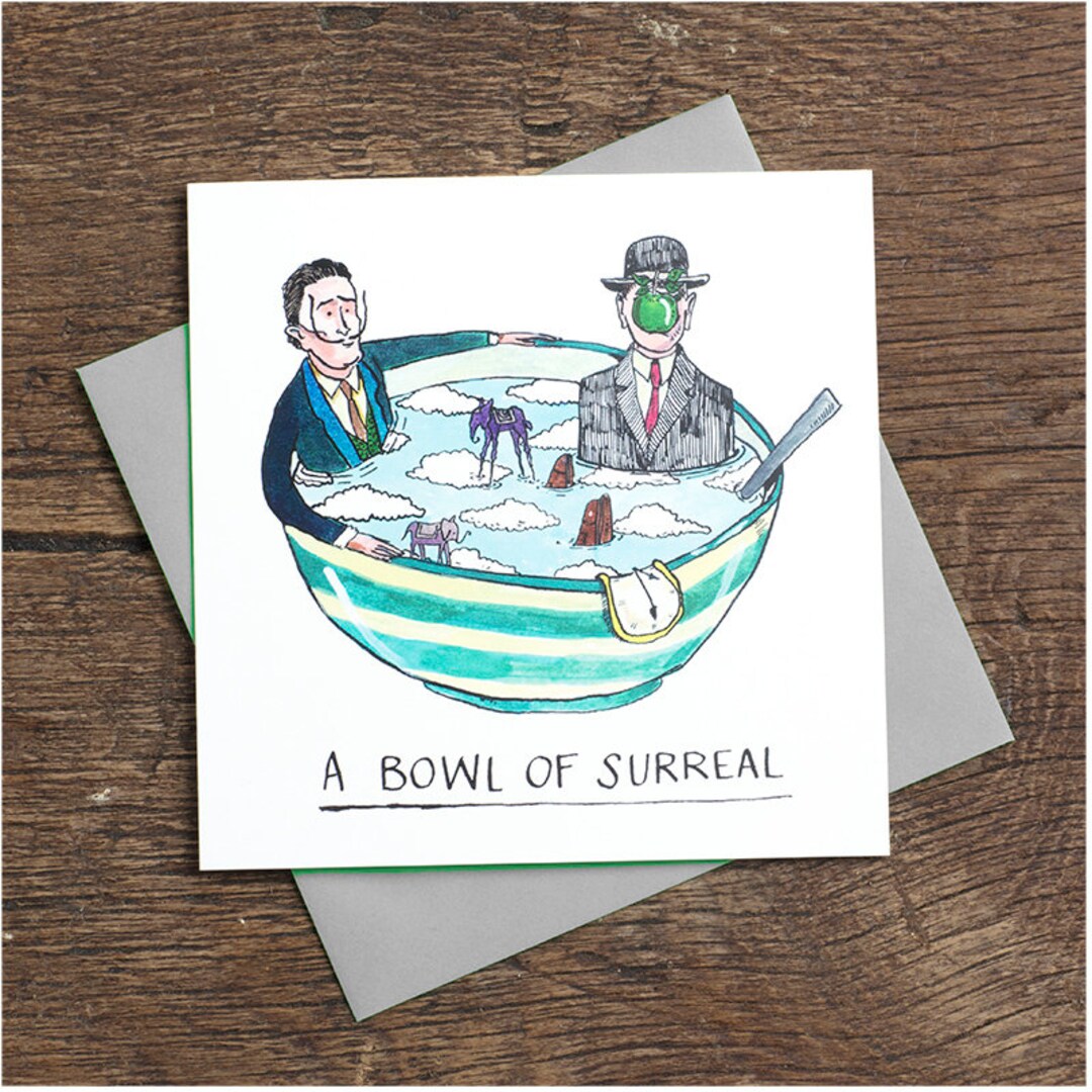 Bowl of Surreal Greetings Card Humour Art History Dali Margritte - Etsy UK