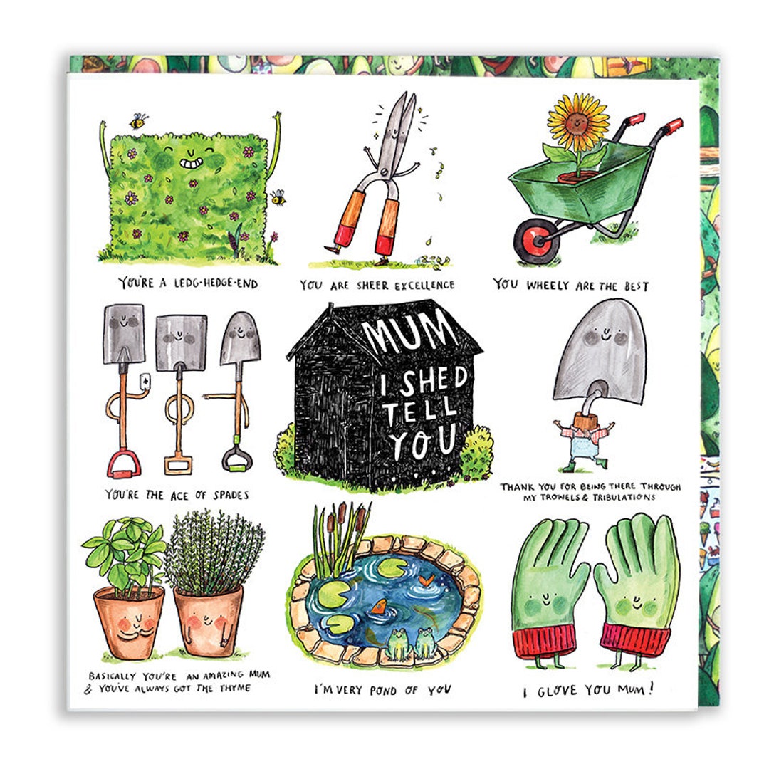 Mum I Shed Tell You * Gardening * Funny * Humour * Birthday Card ...