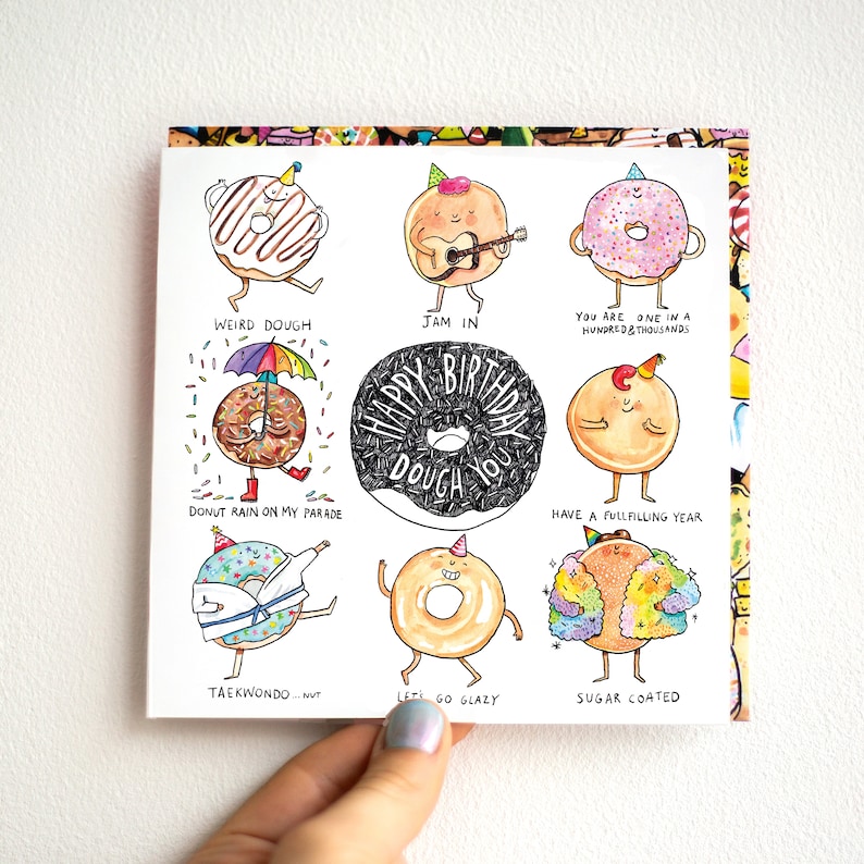 Happy Birthday Dough You * Donut Puns Birthday Card * Humour Funny ...