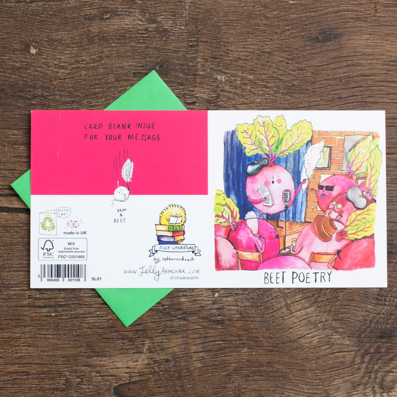 Beet Poetry Greetings Card Humour Literature Funny | Etsy