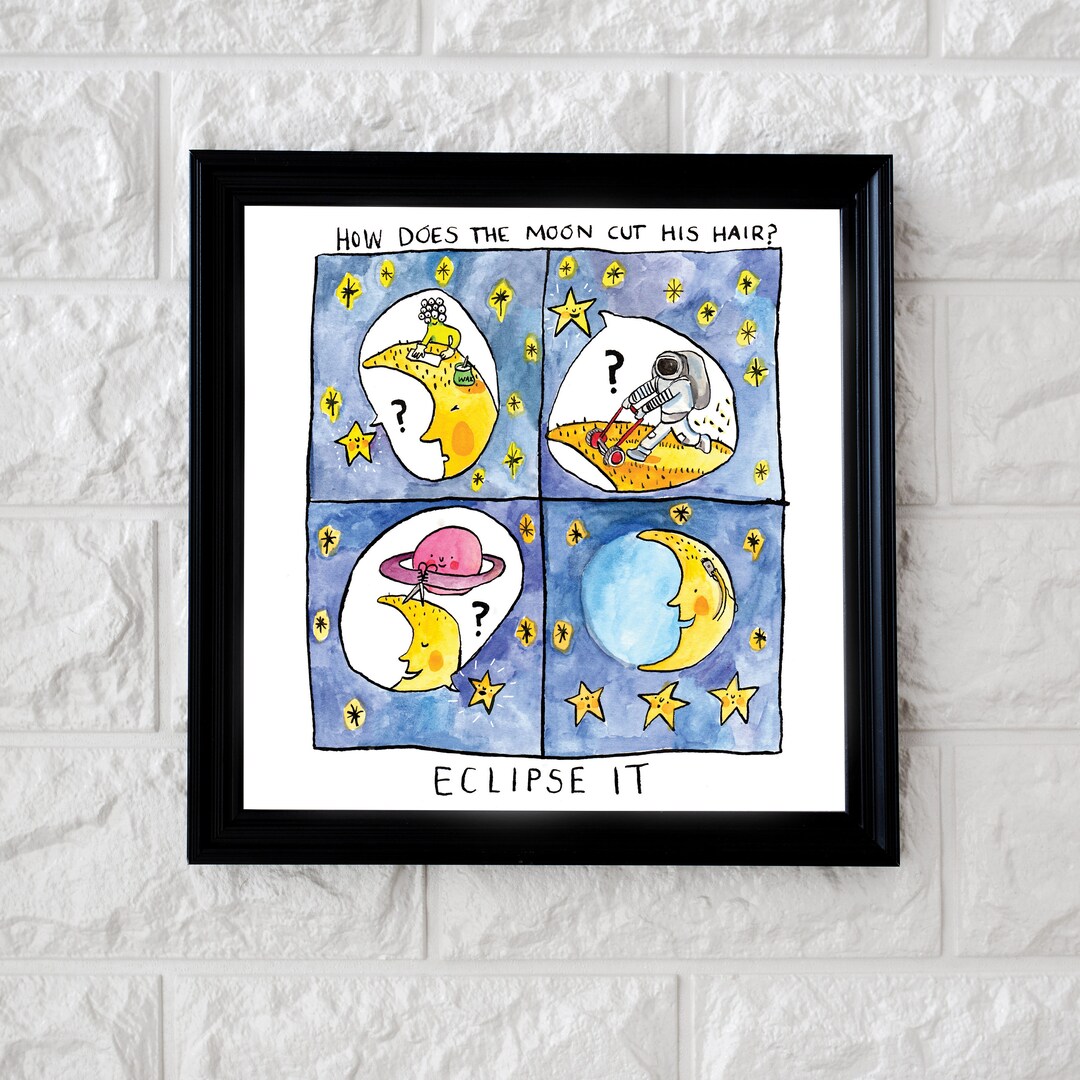 Eclipse It Funny Moon Print Nursery Decor Funny Nursery Art Pun Art ...