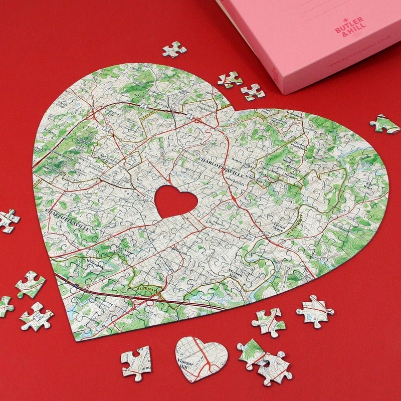 Heart Shaped Map - Etsy