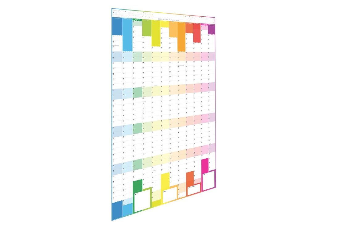 2020 Family Year Planner Extra-large Laminated Wall Planner - Etsy