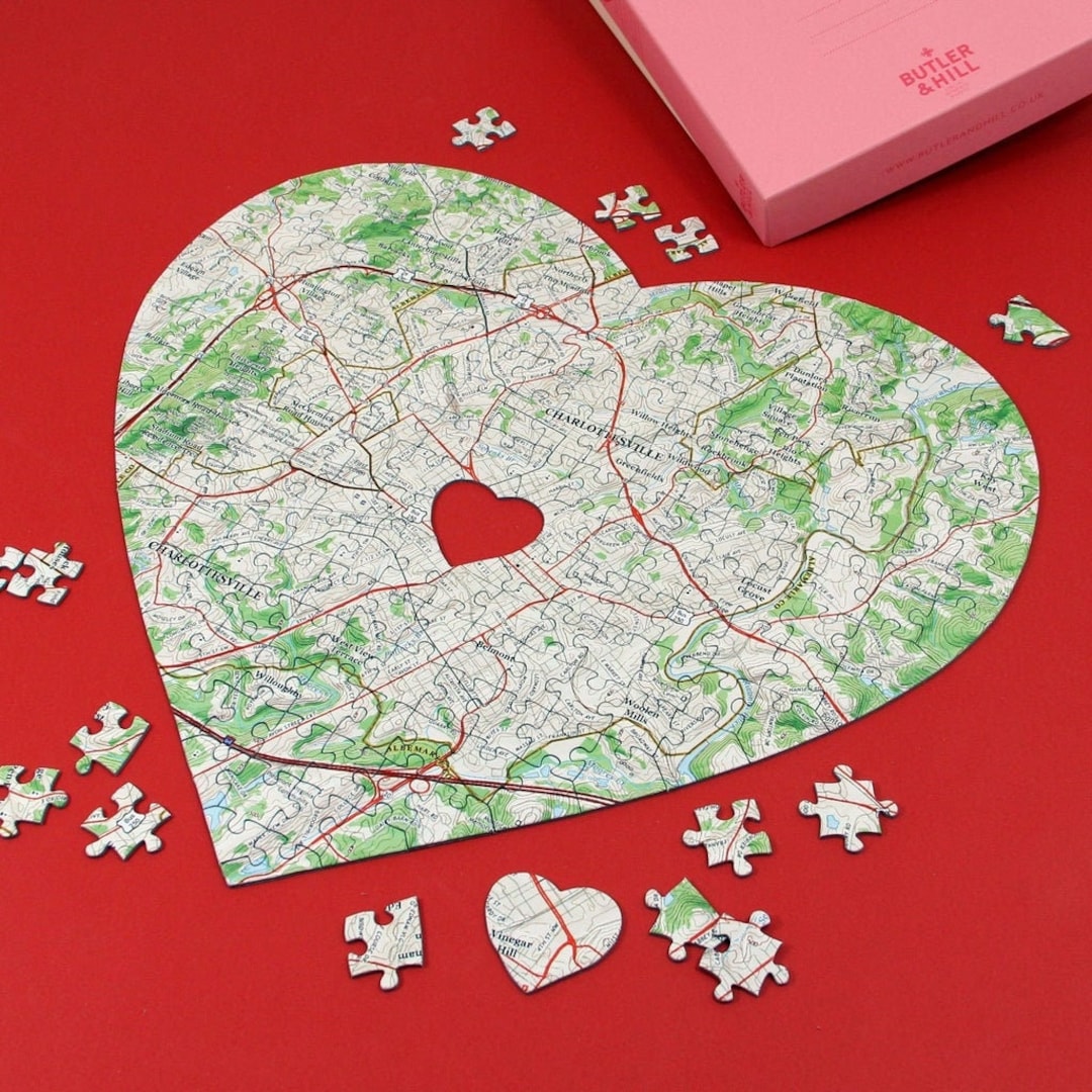 Personalized Heart Map Jigsaw Puzzle – Custom Location Gift - Etsy