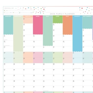 2020 Family Year Planner Extra-large Laminated Wall Planner - Etsy