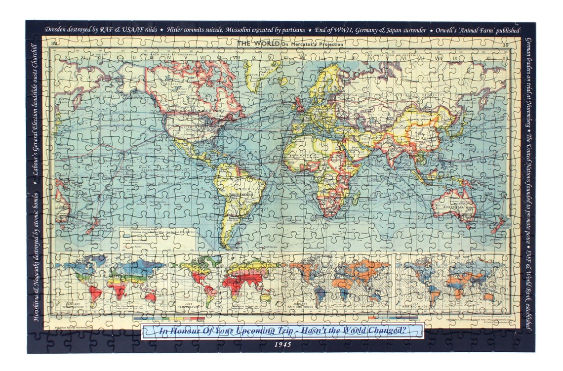 Personalized World Map Jigsaw Puzzle - Etsy
