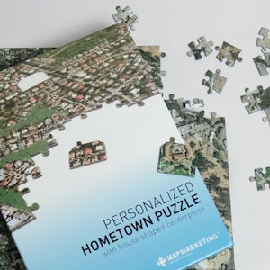Personalized Aerial Map Jigsaw Puzzle: 'my Hometown' New Home Gift - Etsy
