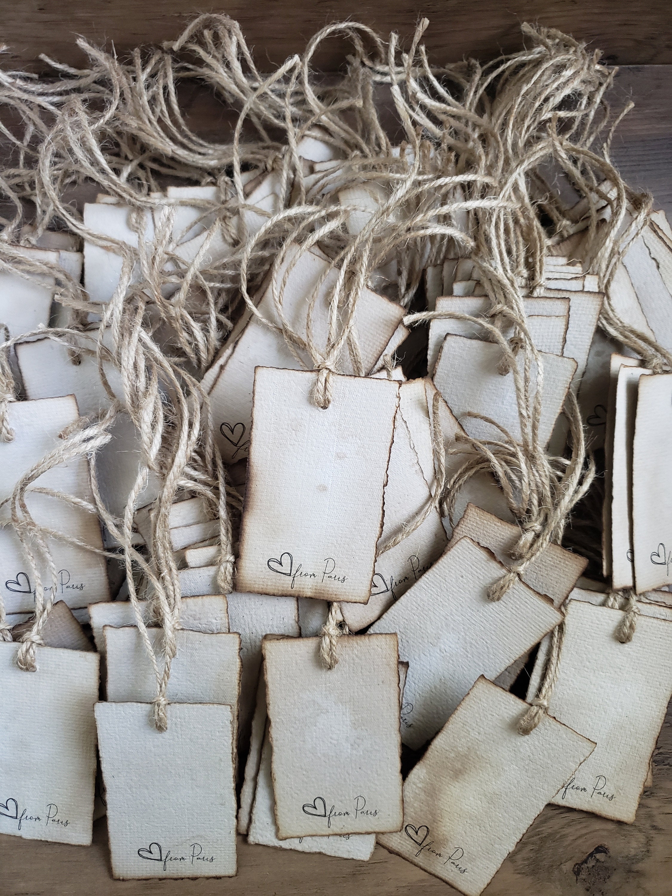 100 Sheets of 3.5 X 2 Inch Blank Vintage Note Tags / Custom Vintage ...