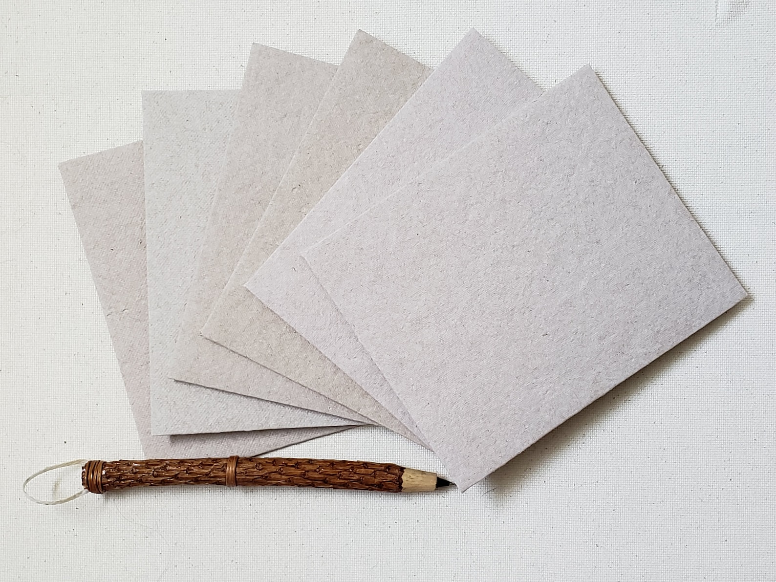 Kraft Brown Handmade Recycled Paper Card - Set of 6/ Kraft Envelopes ...