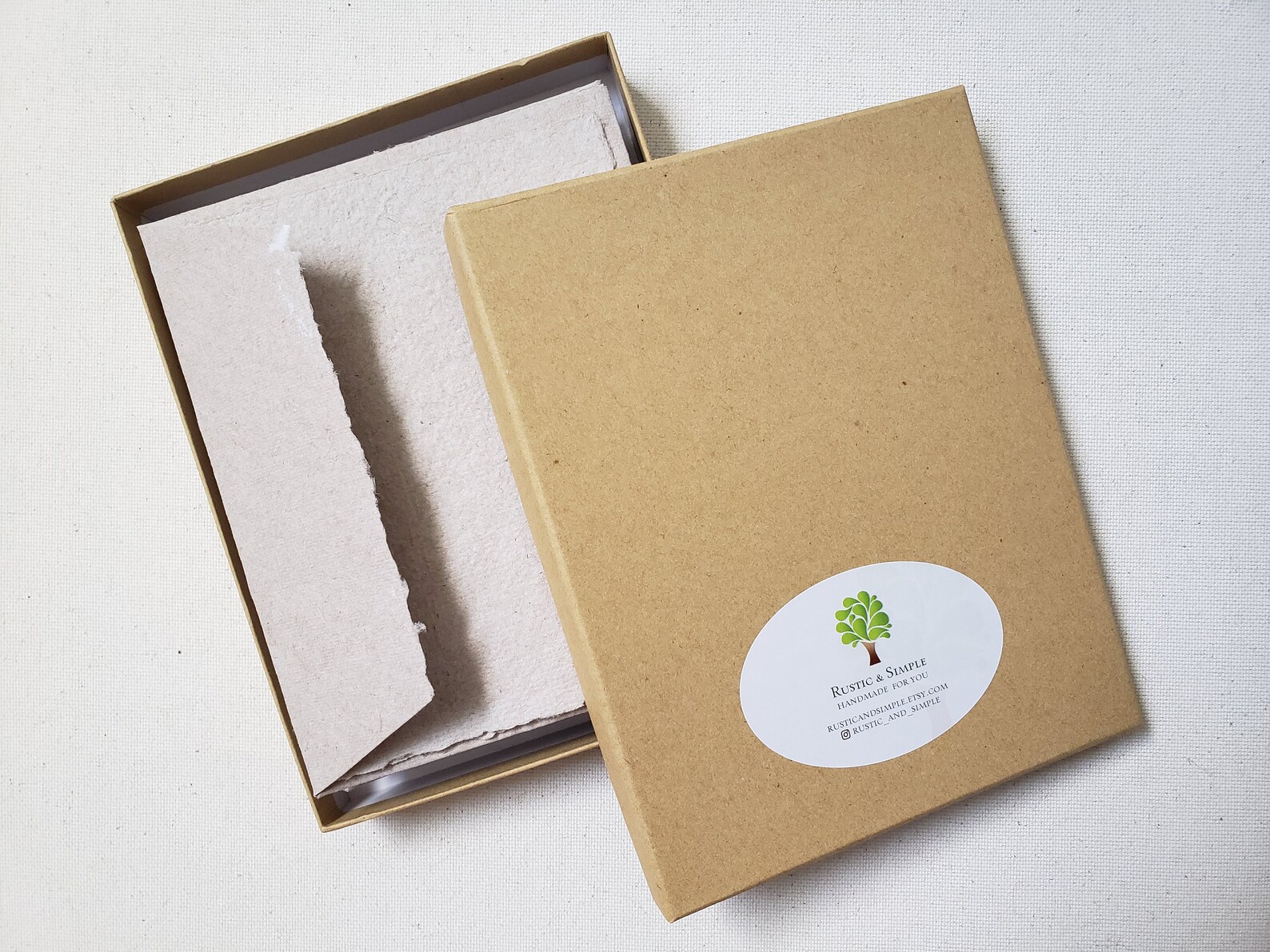 Kraft Brown Handmade Recycled Paper Card - Set of 6/ Kraft Envelopes ...