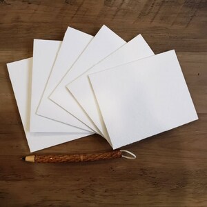 White Handmade Recycled Paper Card - Set of 6/white Envelopes/ White ...