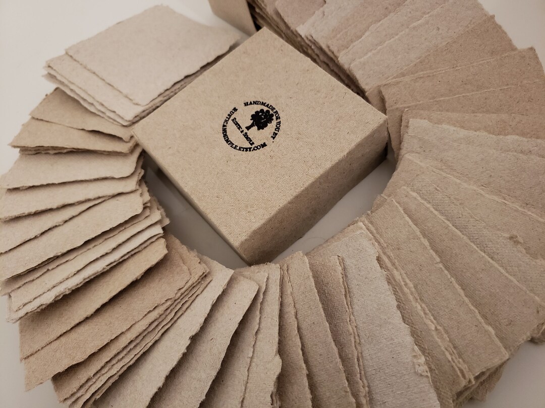 50/100 Sheets of 3" X 3" Kraft Writing Paper From Handmade Recycled ...