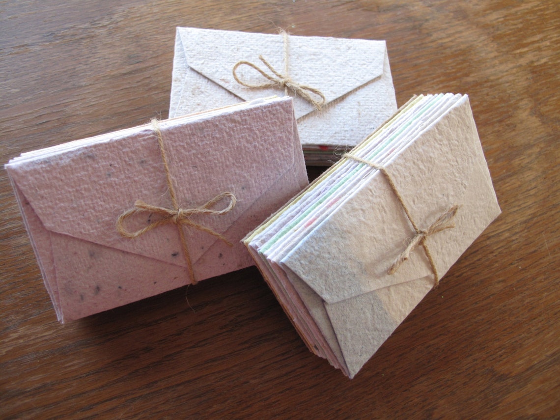 30 Mini Recycled Envelopes Without Insert/ Assorted Color | Etsy