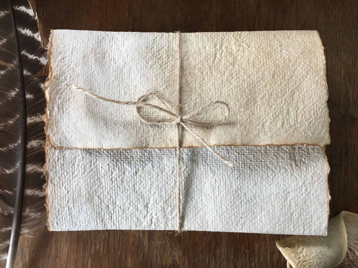 Vintage Stationery/ Distressed Look Handmade Letter Stationery/ Coffee ...