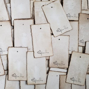100 Sheets of 3.5 X 2 Inch Blank Vintage Note Tags / Custom Vintage ...