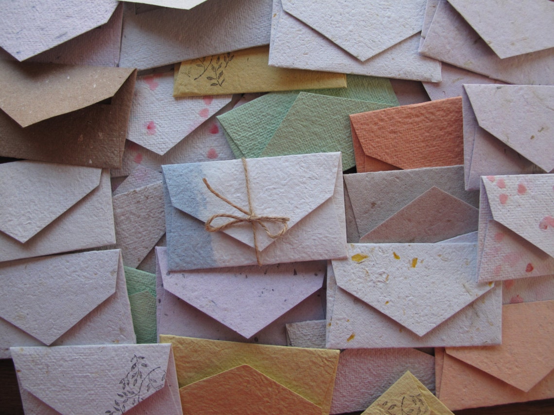 30 Mini Recycled Envelopes Without Insert/ Assorted Color | Etsy