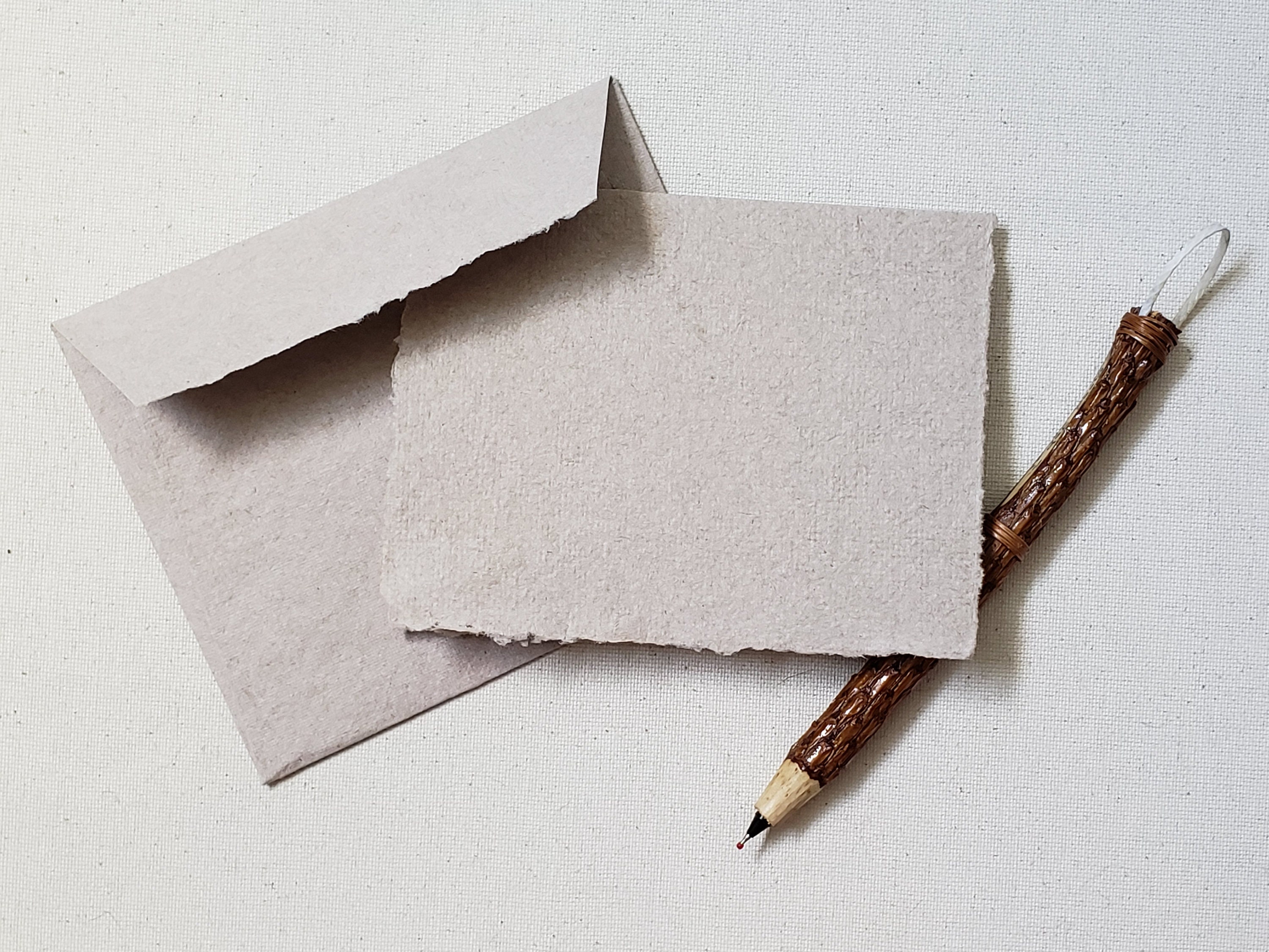 Kraft Brown Handmade Recycled Paper Card - Set of 6/ Kraft Envelopes ...