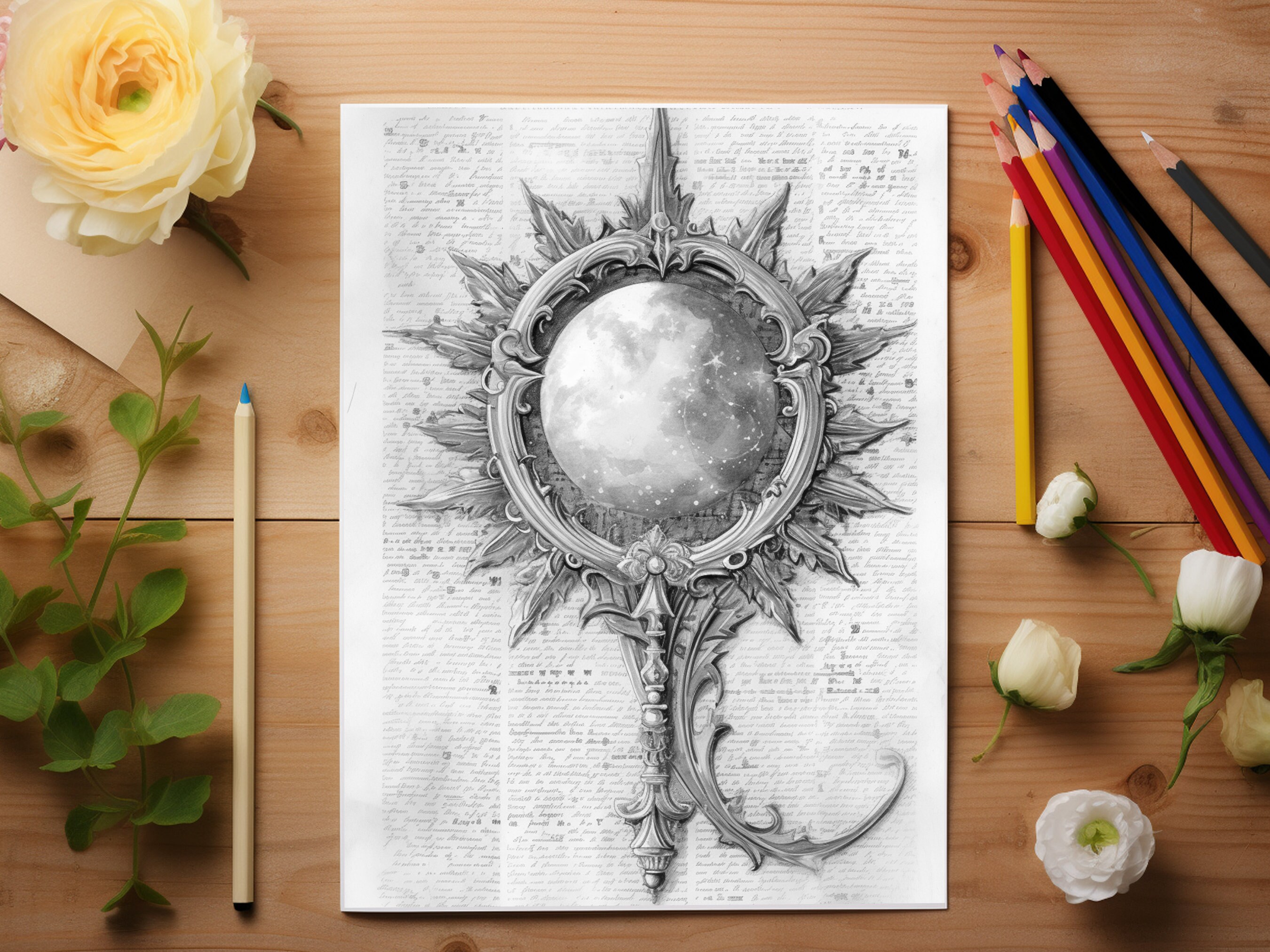 24 Celestial Moon Coloring Book Instant Download, Printable PDF for ...
