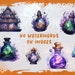 108 Watercolor Halloween Potions Clipart 108 PNG Graphics, Happy ...