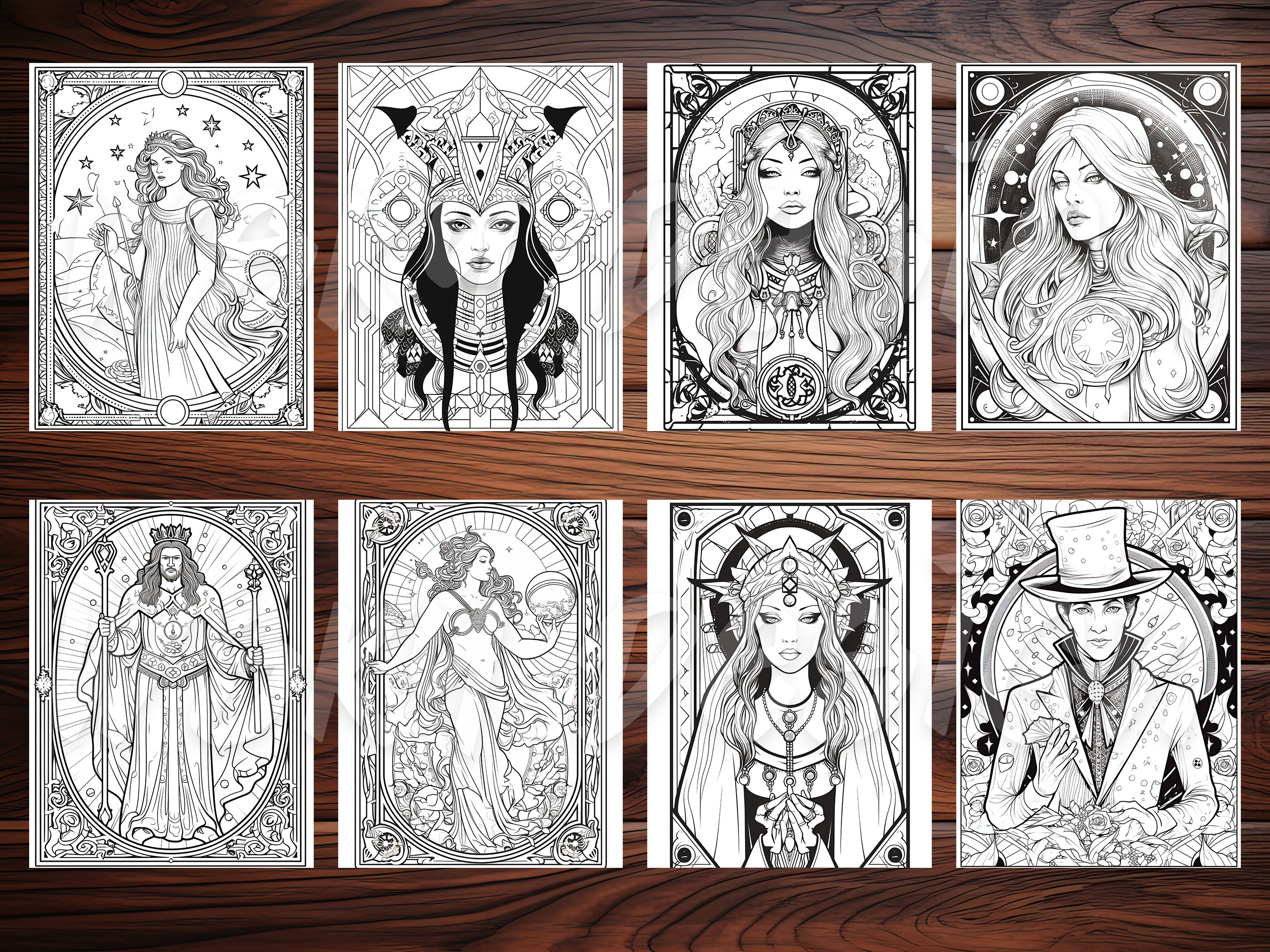 34 Tarot Cards Coloring Book - Mystical Art for Adults and Kids ...