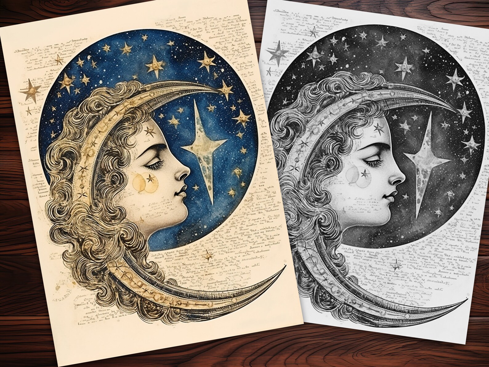 24 Celestial Moon Coloring Book Instant Download, Printable PDF for ...