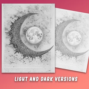24 Celestial Moon Coloring Book - Instant Download, Printable PDF for ...