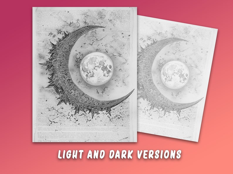 24 Celestial Moon Coloring Book Instant Download, Printable PDF for ...
