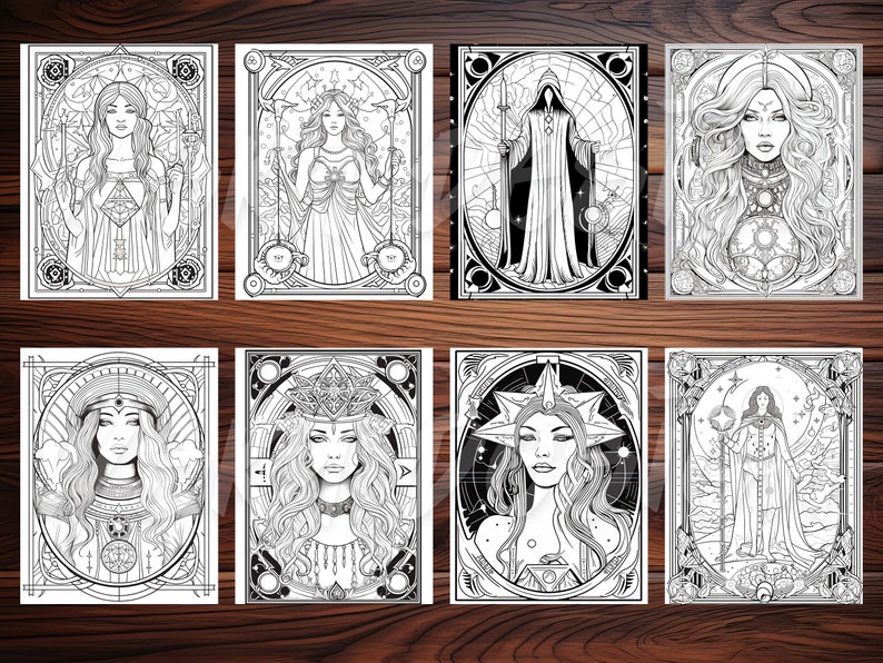 34 Tarot Cards Coloring Book - Mystical Art for Adults and Kids ...