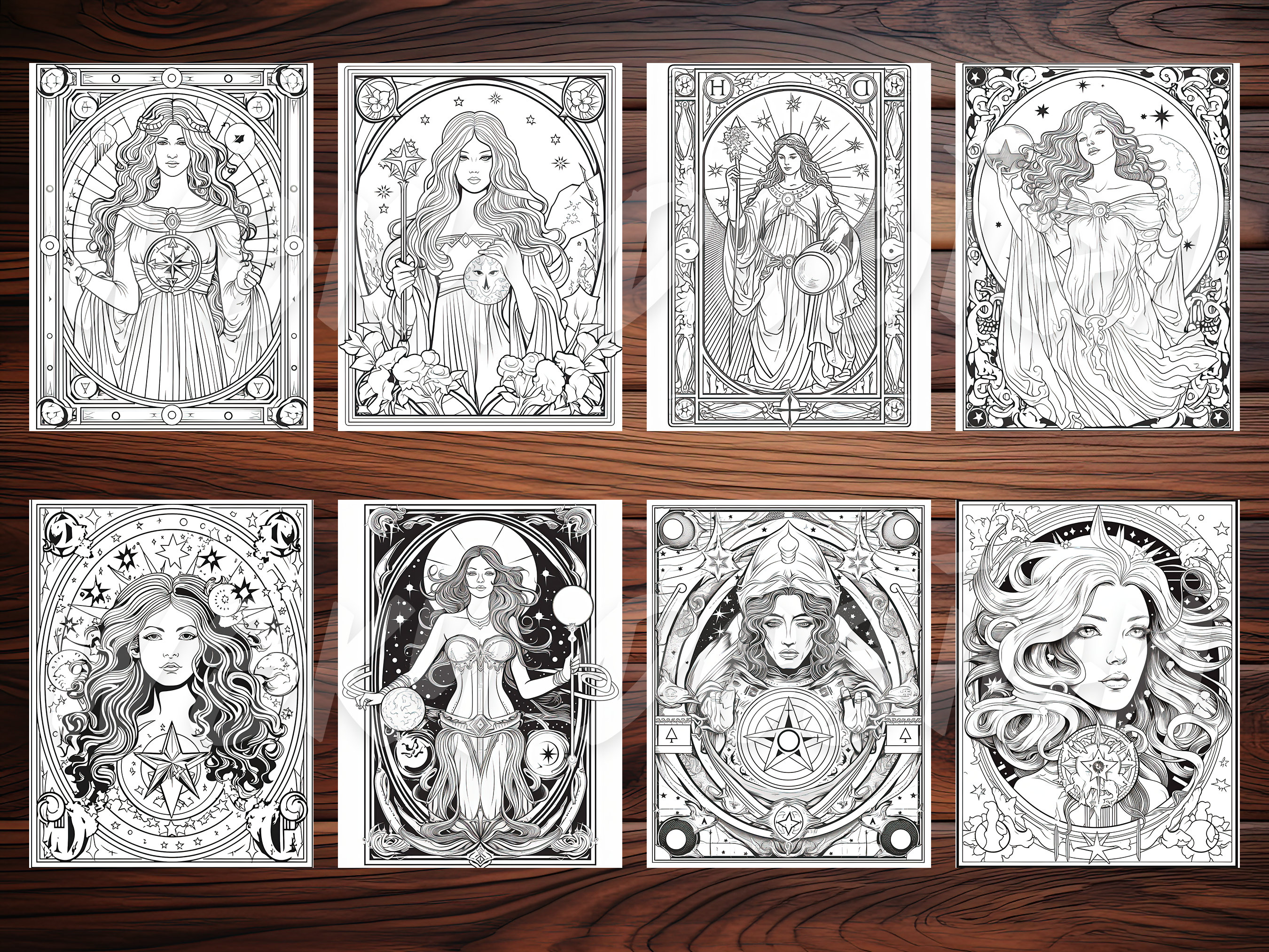 34 Tarot Cards Coloring Book - Mystical Art for Adults and Kids ...