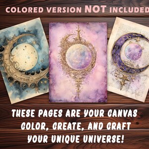 24 Celestial Moon Coloring Book - Instant Download, Printable PDF for ...