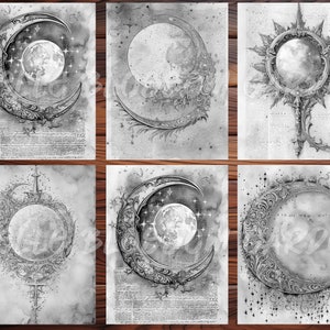 24 Celestial Moon Coloring Book - Instant Download, Printable PDF for ...