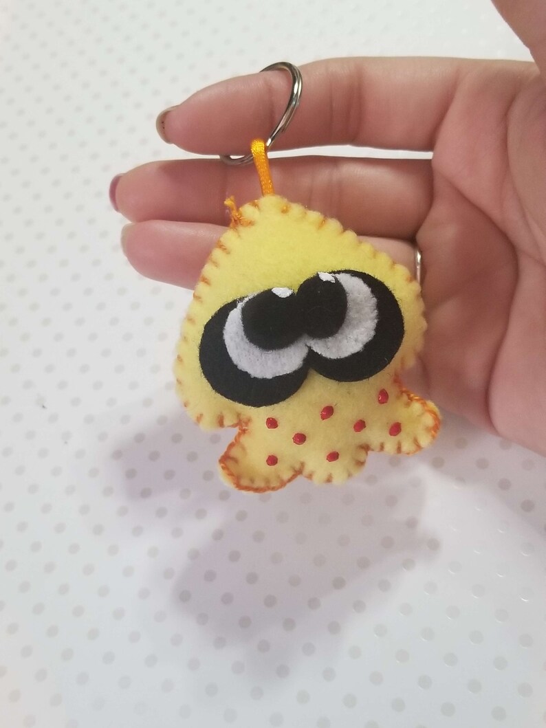 Felt and Fleece Plushie Squid Keychain Splatoon Inspired - Etsy
