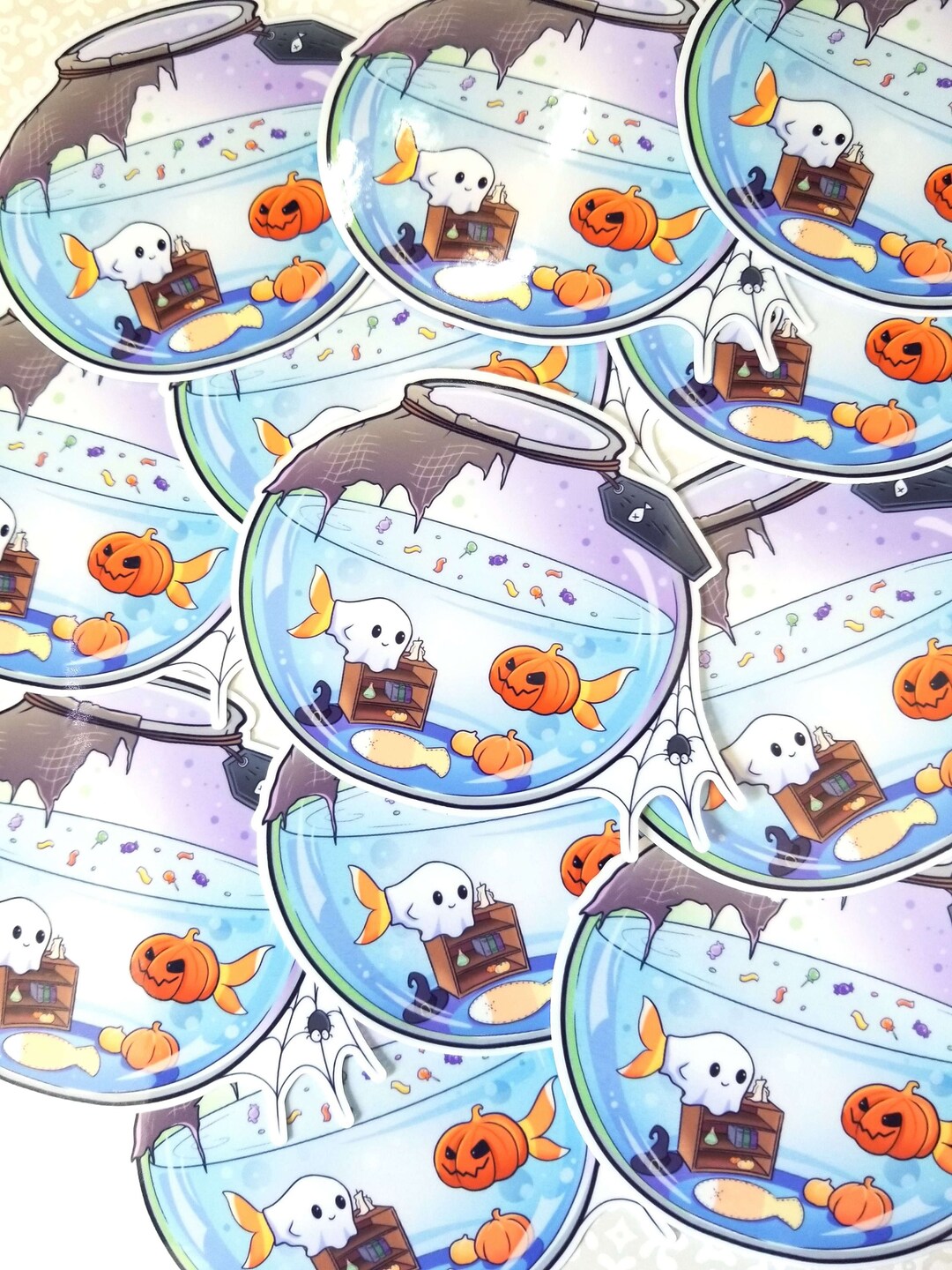Large Spooky Fishbowl Halloween Sticker 2022 - Etsy