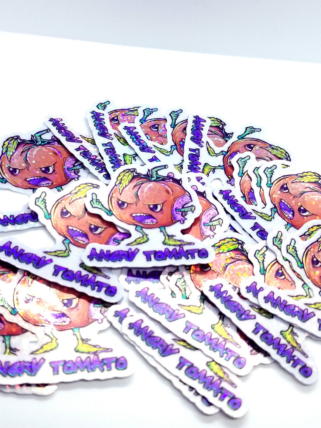 Angry Tomato Glitter Sticker 2020 Original Design - Etsy