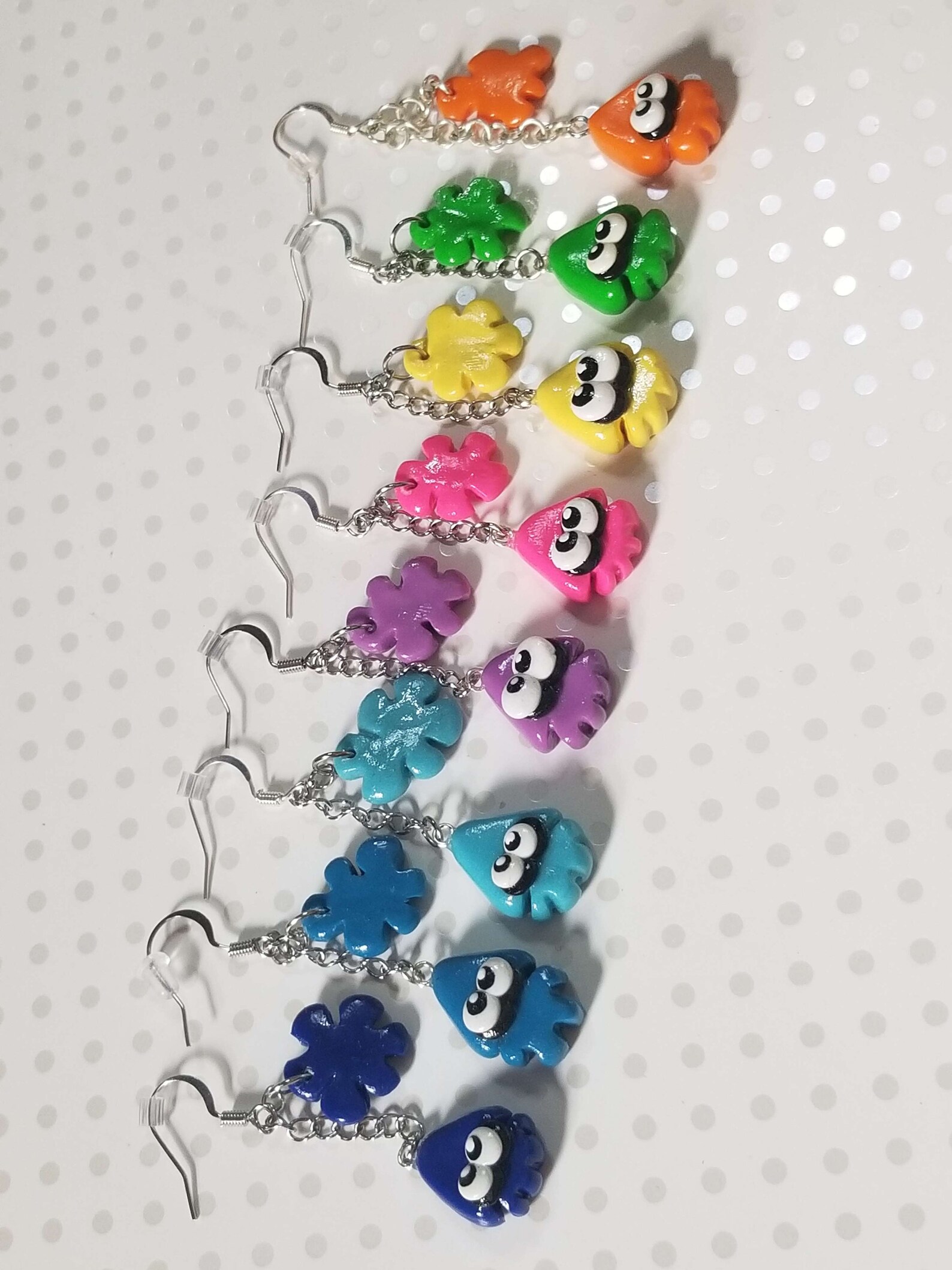 Splatoon Squid & Splat Earrings Dark Blue Blue Cyan - Etsy