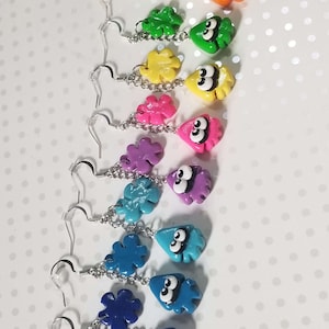 Splatoon Squid & Splat Earrings - Dark Blue, Blue, Cyan, Purple, Pink ...