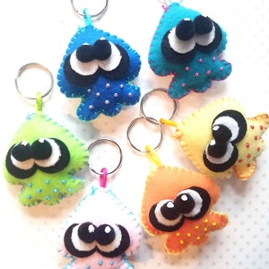 Felt and Fleece Plushie Squid Keychain - Splatoon Inspired - Etsy
