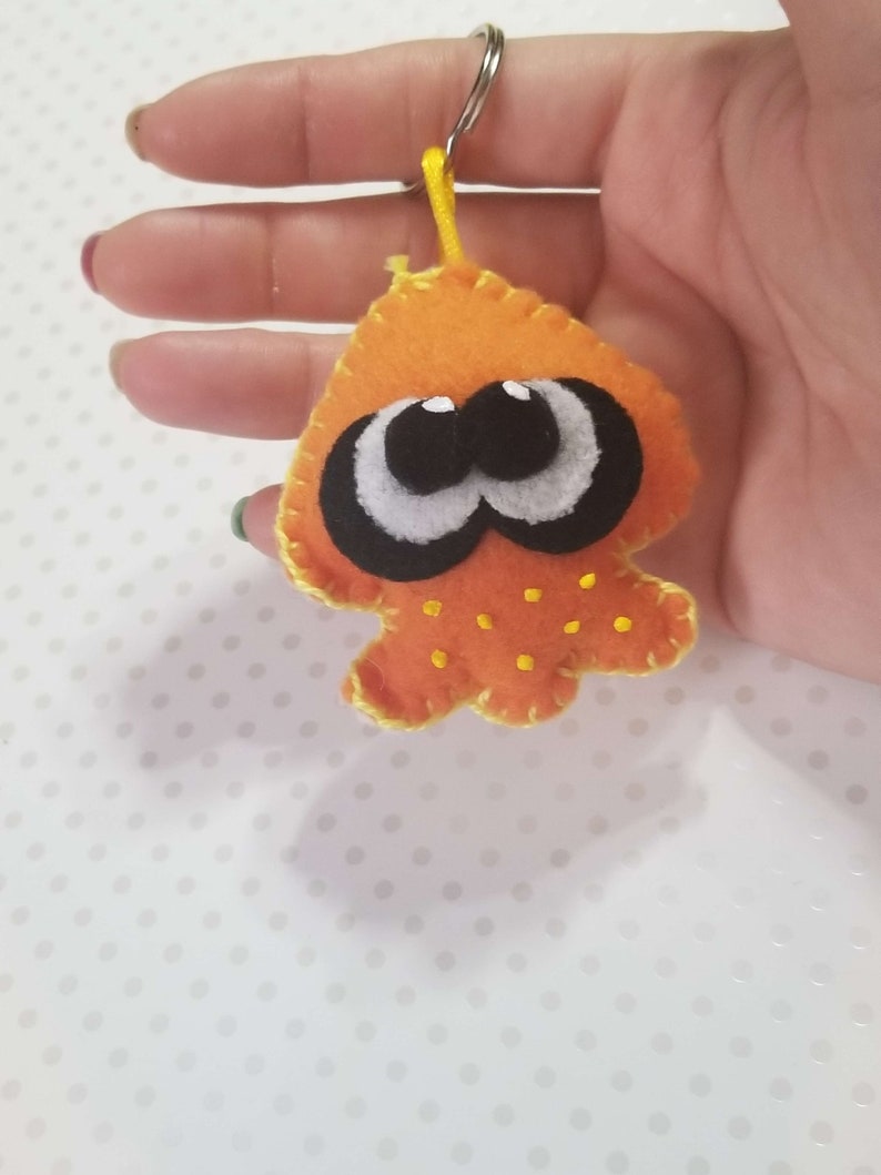 Felt and Fleece Plushie Squid Keychain Splatoon Inspired - Etsy