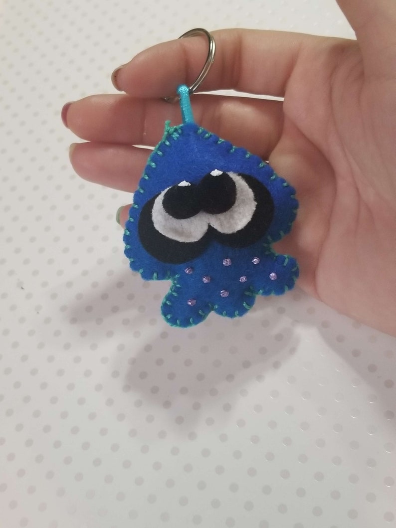 Felt and Fleece Plushie Squid Keychain Splatoon Inspired - Etsy