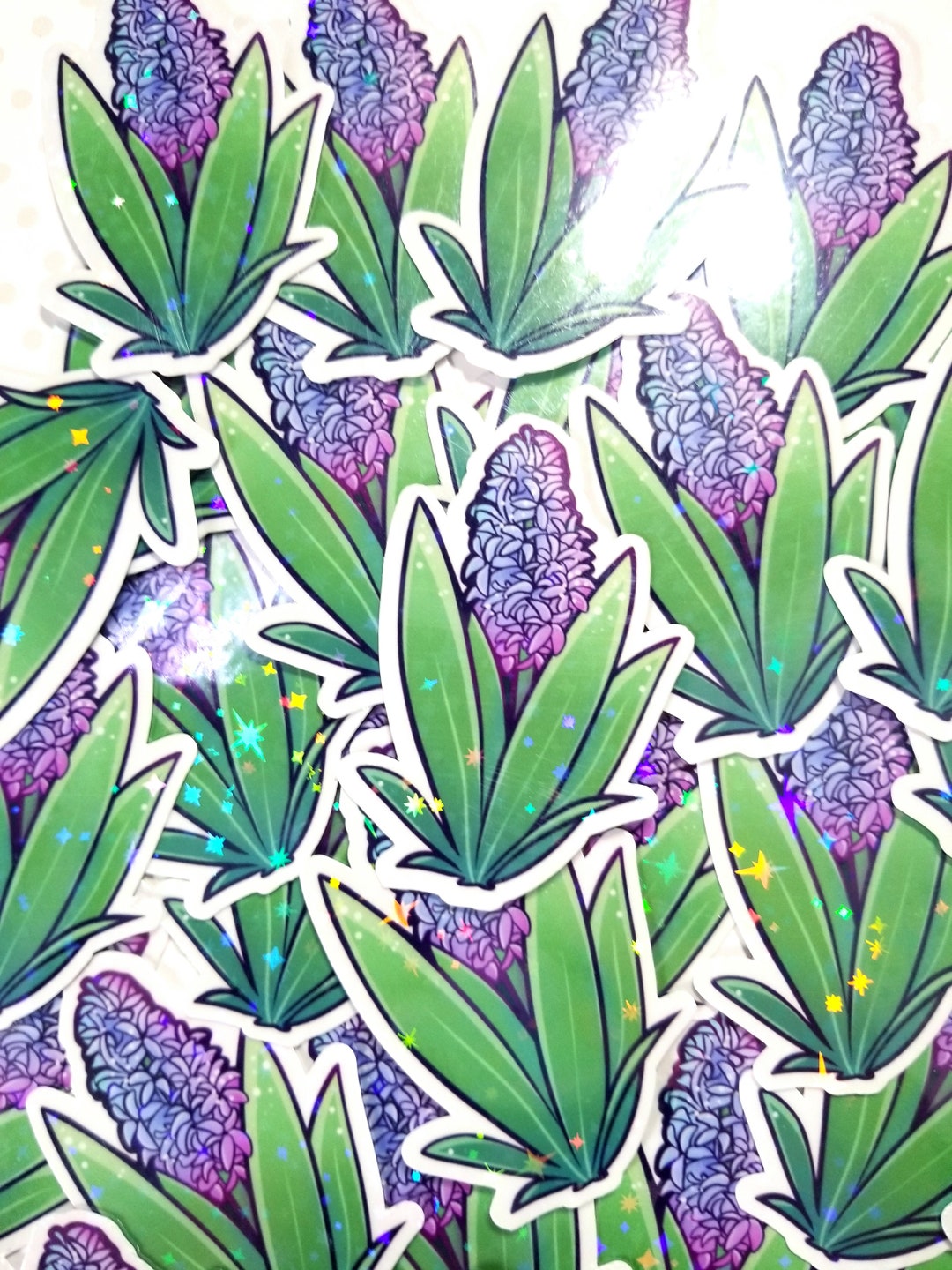 Spring Hyacinth Flower Sticker 2022 Holographic Stars - Etsy
