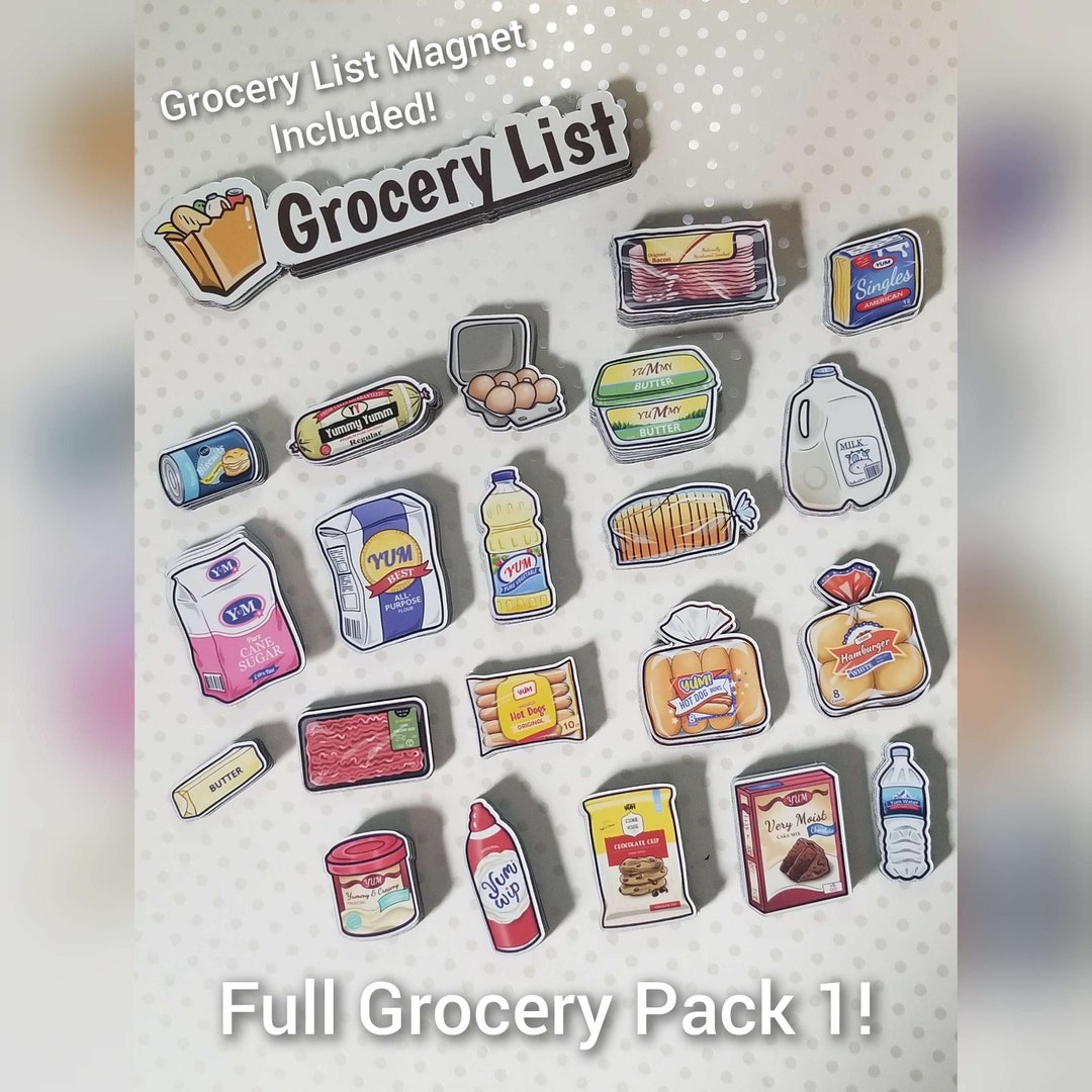 Grocery Pack 1 and Separate Sets! Grocery List Magnets! - Etsy
