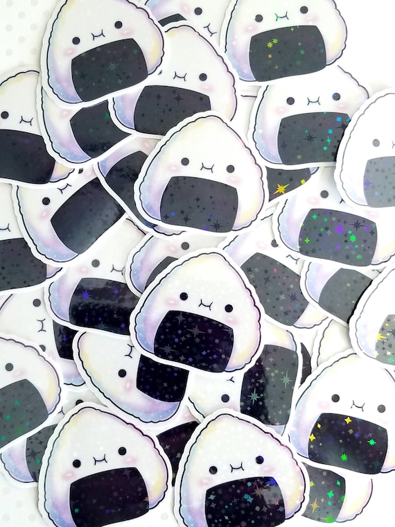Onigiri Rice Ball Kawaii Sticker 2022 Holographic | Etsy