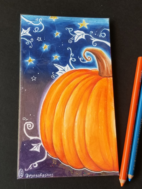 Halloween Colored Pencil Hand Drawn One of a Kind Candy Corn - Etsy
