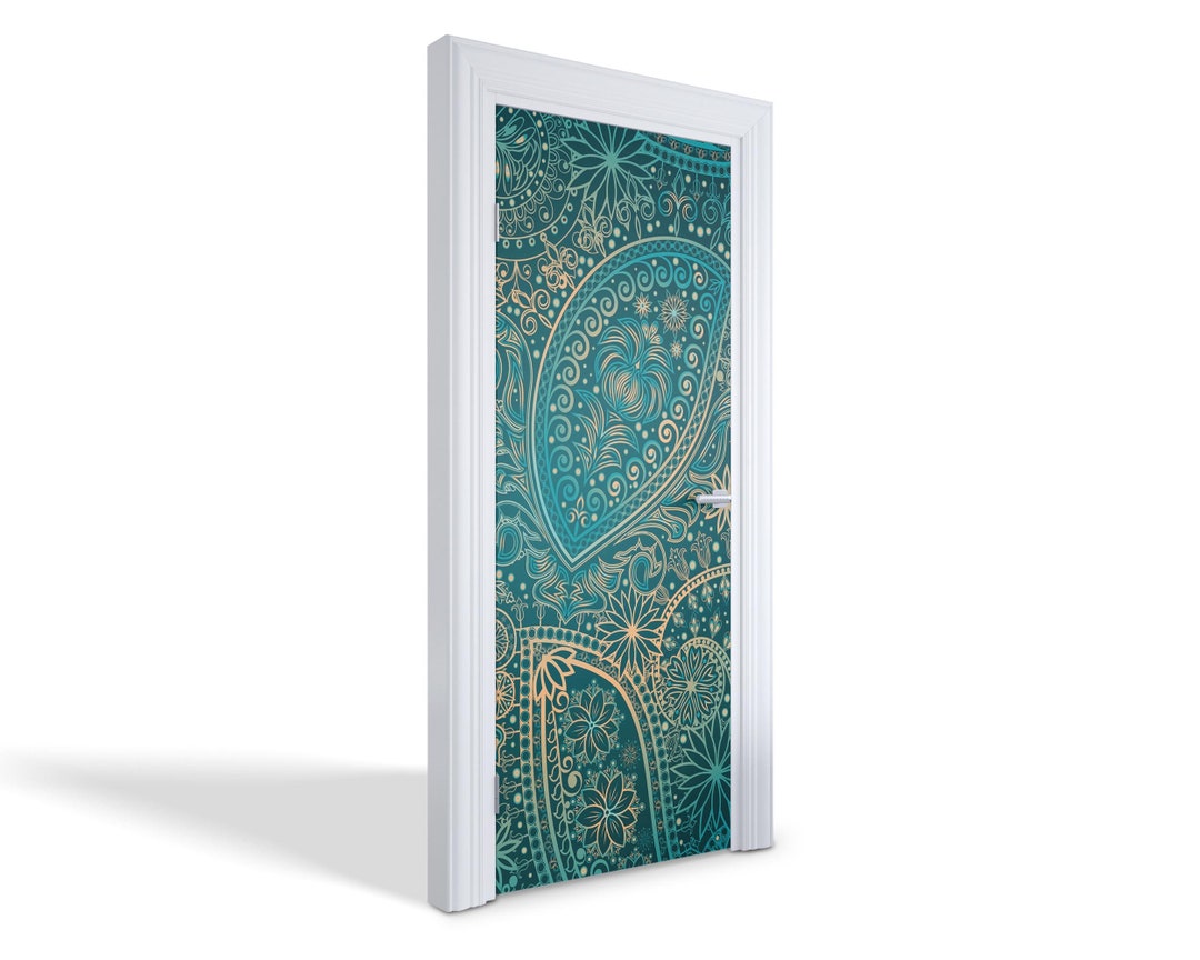 Ethereal Patterns Door Sticker, Self-adhesive Cover, Abstraction Door ...