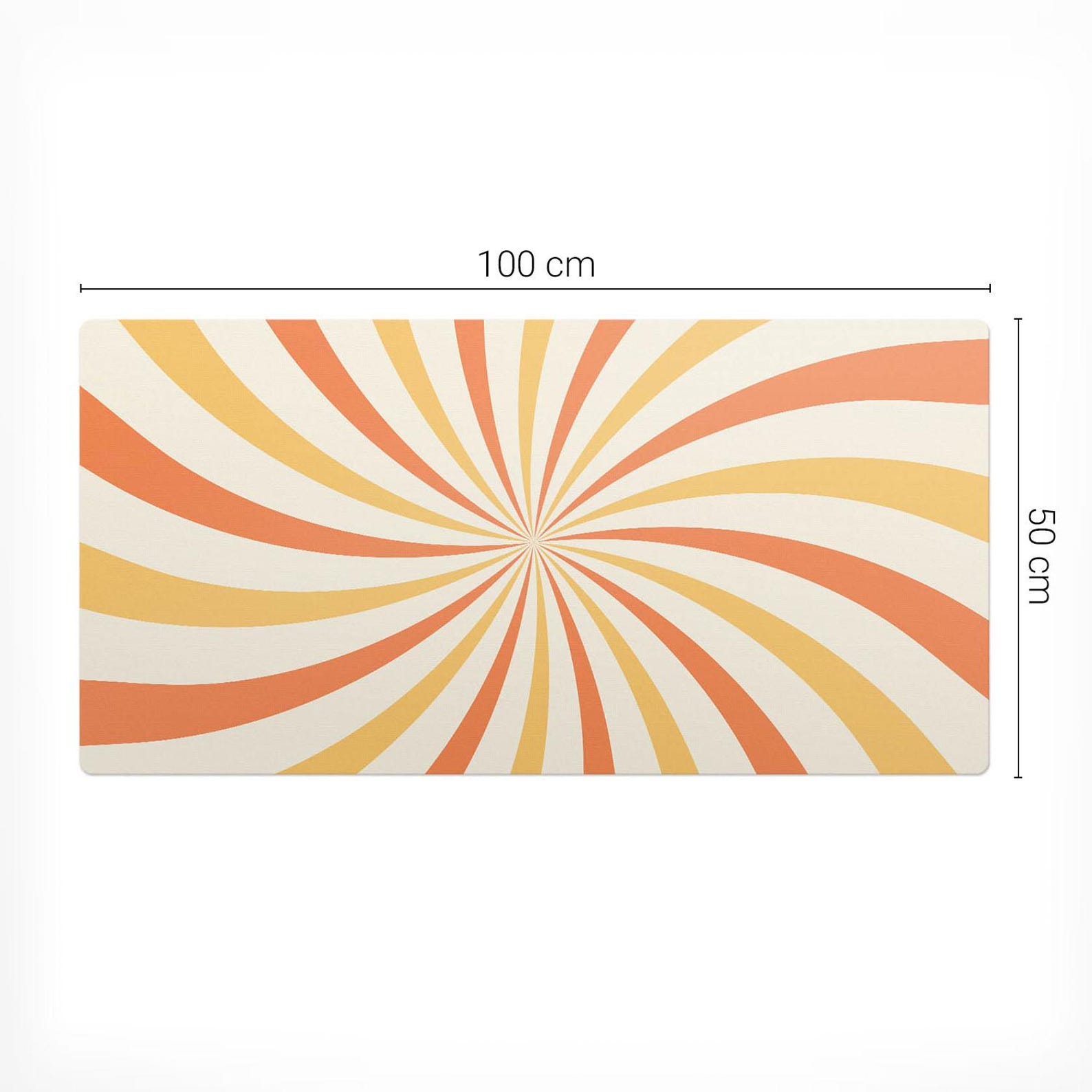 Retro Swirling Stripes Desk Cover, Orange Desk Mat, Table Protector Pad ...