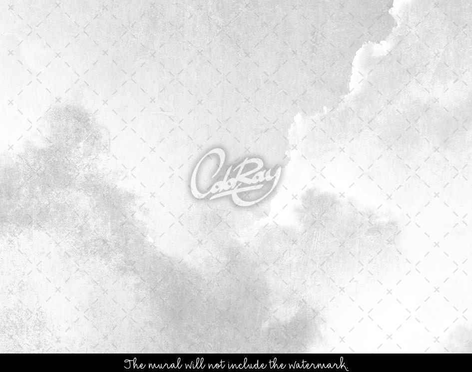 Gray Clouded Temporary Wallpaper Dreamy Wall Nursery | Etsy