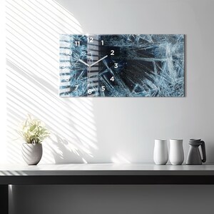 Frozen Wall Wall Clock, Blue Modern Wall Clock, Abstraction Printed ...