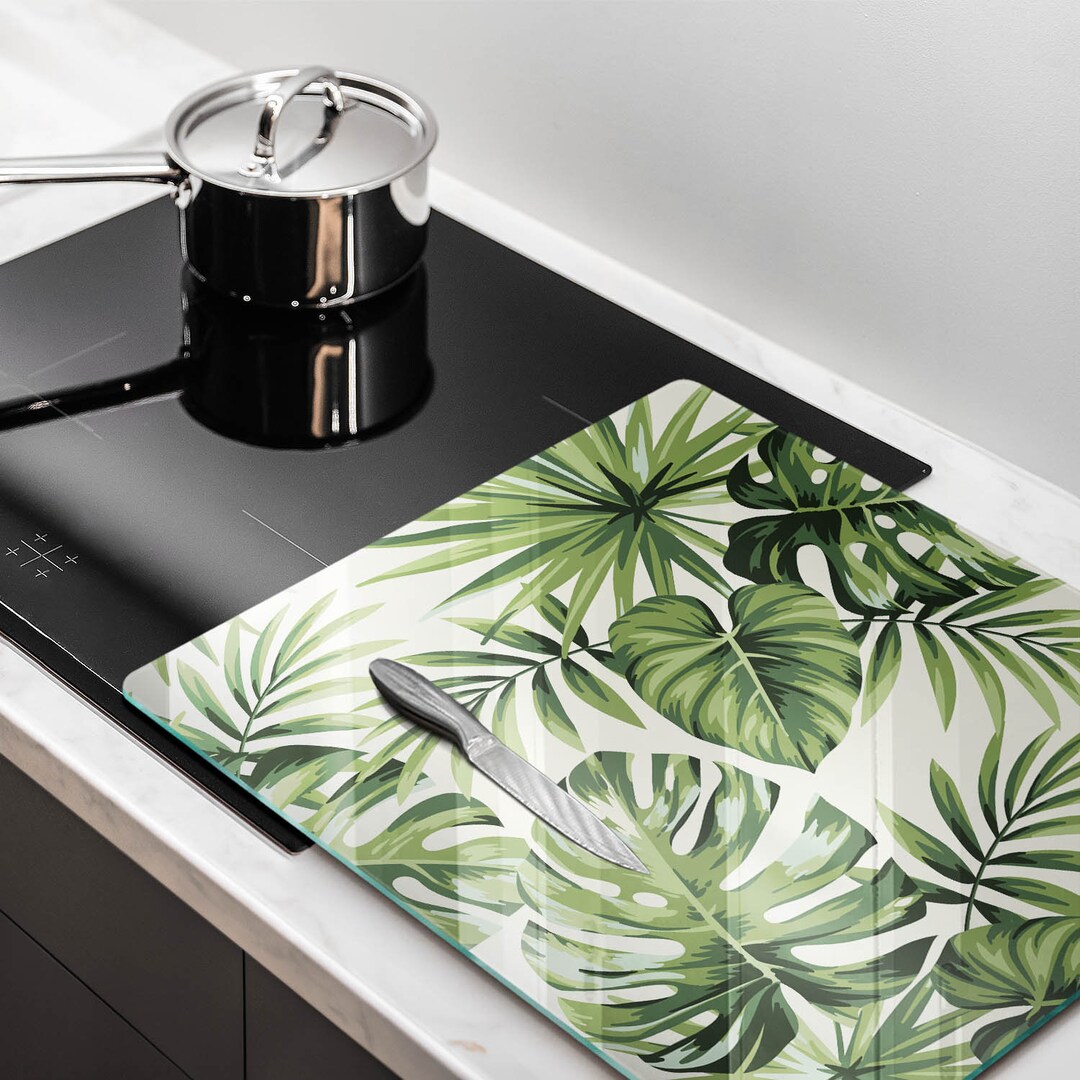 Monster Leaves Tempered Glass Wall Panel, Oven Glass Protection, Stove ...