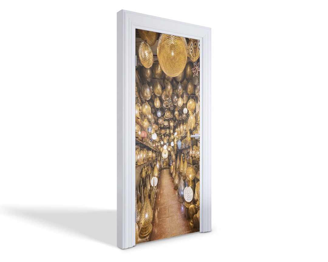 Lamp Shop Door Sticker, Self-adhesive Cover, the Remaining Door Mural ...
