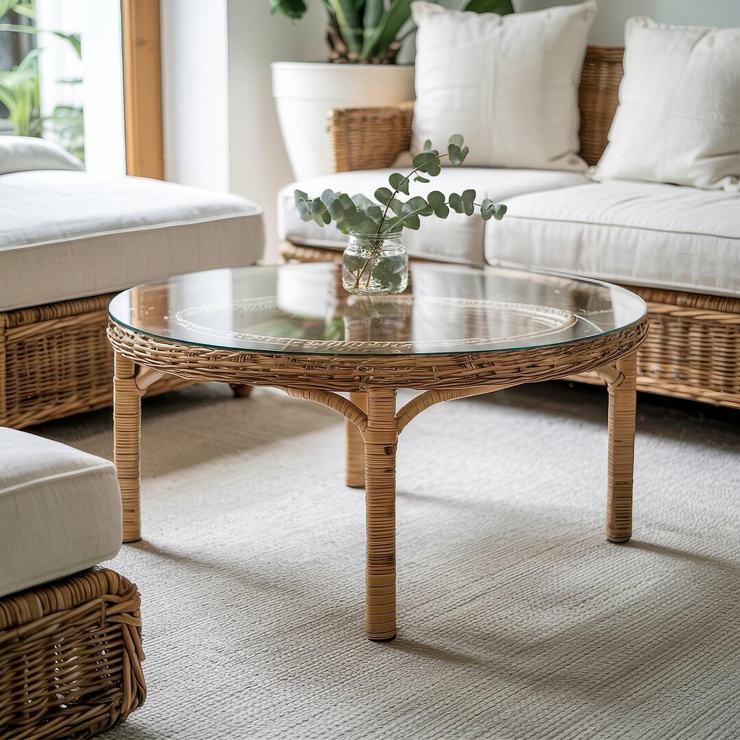 Round Crystal-clear Glass Table Top, Minimalist Glass Tabletop, Durable ...